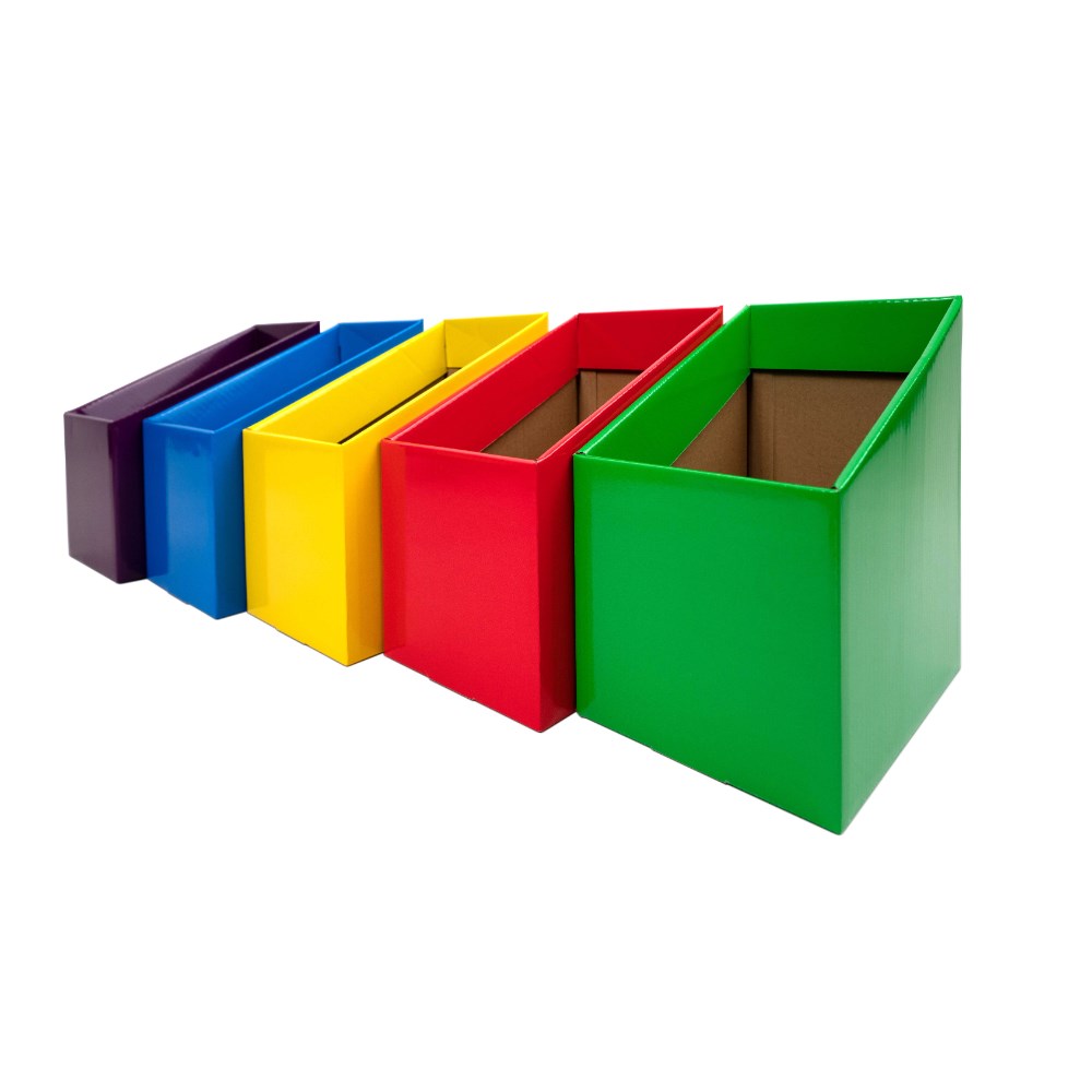 Filing & Storage - Creative Kids Book Boxes Cardboard Assorted Colours ...